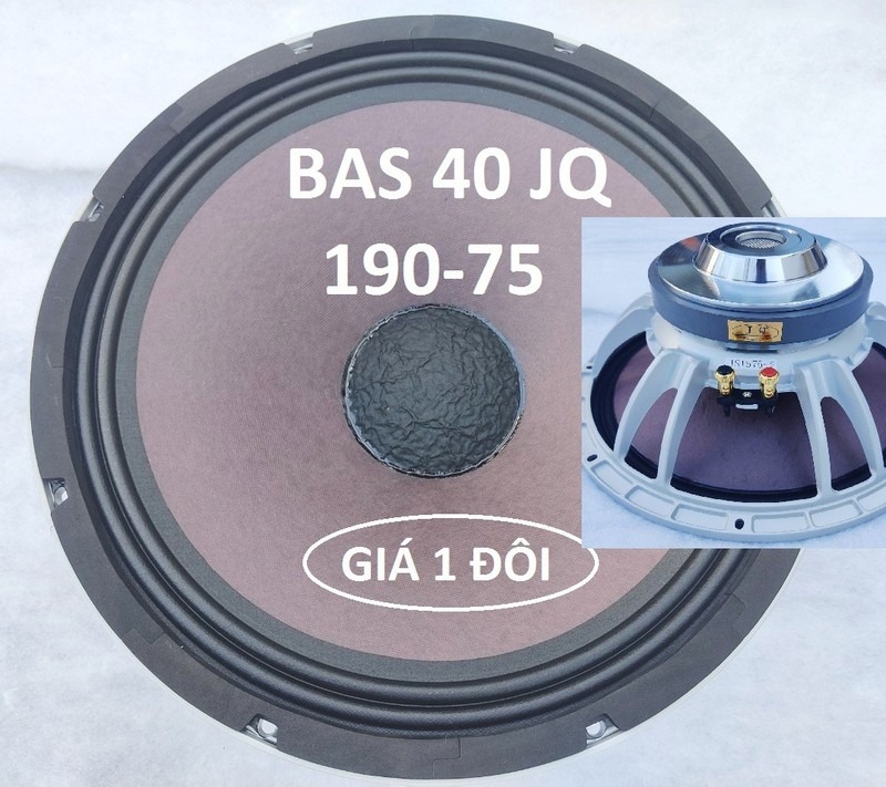 CỦ LOA BASS 40 JQ AUDIO CÔN 75 MÀNG NÂU - GIÁ 1 ĐÔI - LOA BASS 4 TẤC ...