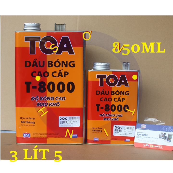 Dầu bóng (Véc ni) cho gỗ Toa T8000 850ML , 3 LÍT 5 ( loại 1, chính hiệu) T-8000 | Lazada.vn