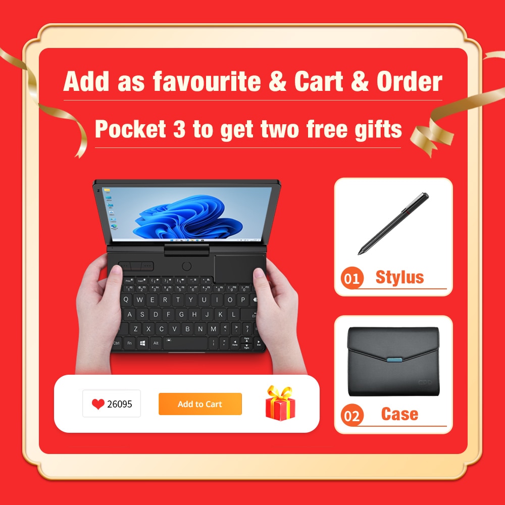Free Shipping GPD Pocket 3 Windows Gaming Laptop 8GB Or 16GB RAM ...