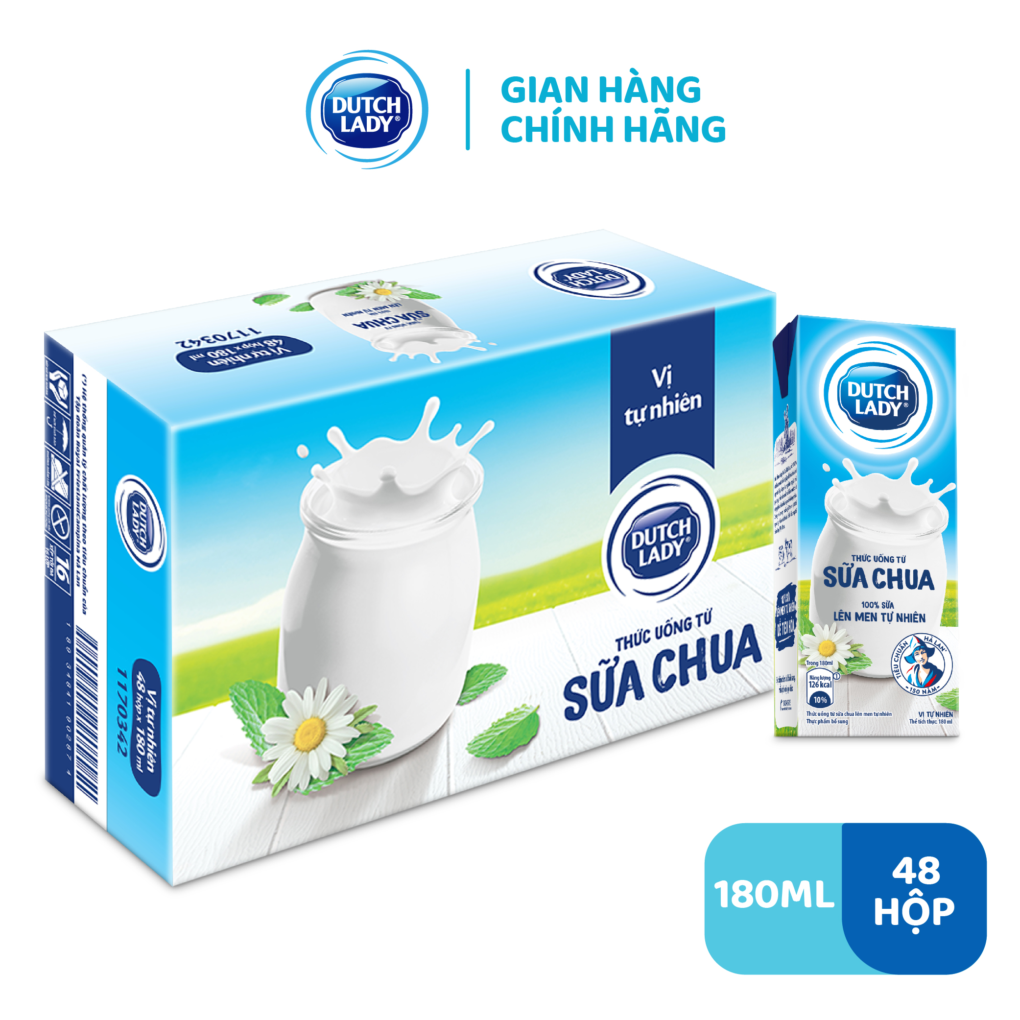 Thùng 48 Hộp Sữa Chua Uống Lên Men Tự Nhiên Dutch Lady Vị Tự Nhiên ...