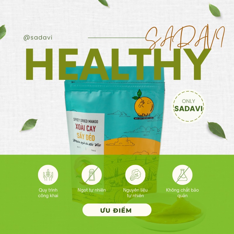 Xoài Cay Sấy Dẻo Không Đường Sadavi Giàu Vitamin A Hoa Quả Sấy Tốt Cho ...