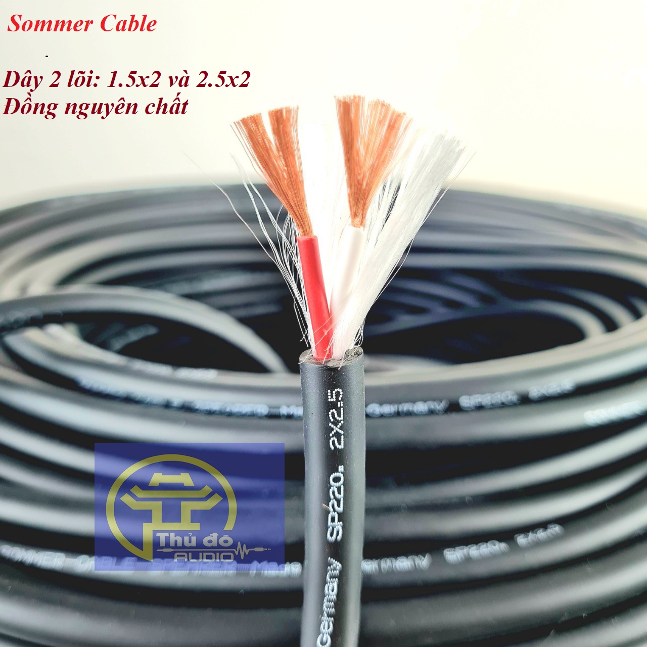 1 cuộn 100m Dây loa sommer 2 lõi 1.5 hoặc 2.5 bằng đồng nguyên chất ...