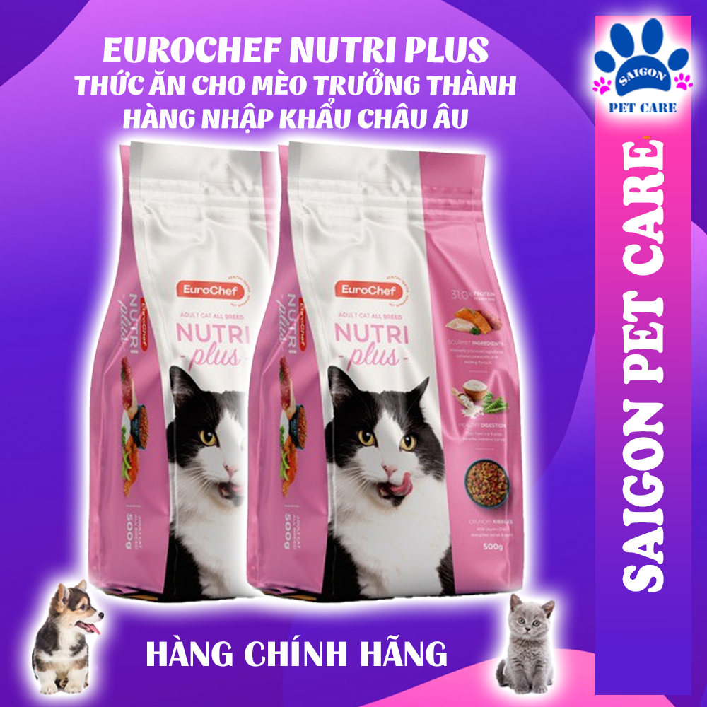 Thức ăn hạt Eurochef Nutri Plus Adult Cat cho mèo trưởng thành nhập ...