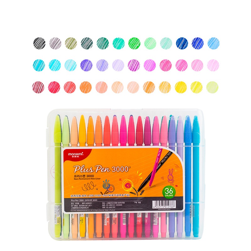 Bút Monami Plus Pen 3000 - Bộ 12/24/36/48 màu kèm hộp hoặc túi vải-Bút ...