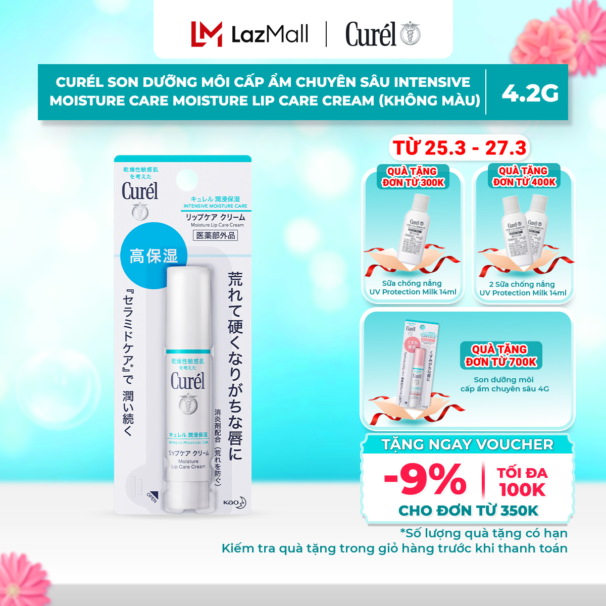 Son Dưỡng Môi Cấp Ẩm Chuyên Sâu Curel Intensive Moisture Care Moisture ...
