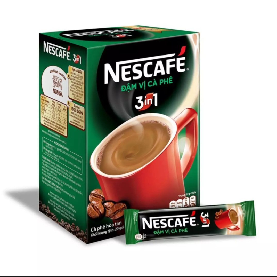 [NES XANH] Cà Phê sữa Nescafe 3 in 1 đậm vị cà phê 340G (20 gói x 17gr ...