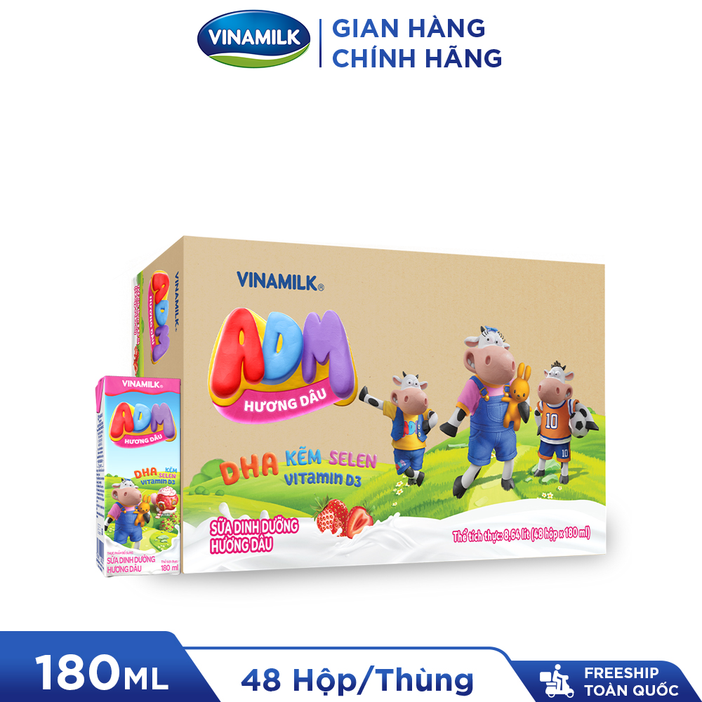 Thùng 48 Hộp Sữa tươi tiệt trùng Vinamilk 100 Socola 180ml - Tặng thêm ...