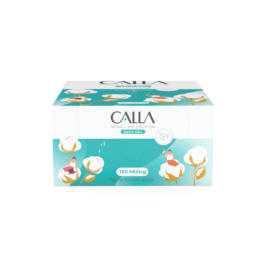 Combo 2 Hộp Bông Tẩy trang làm sạch da Calla Sạch Sâu 150 miếnghộp ...