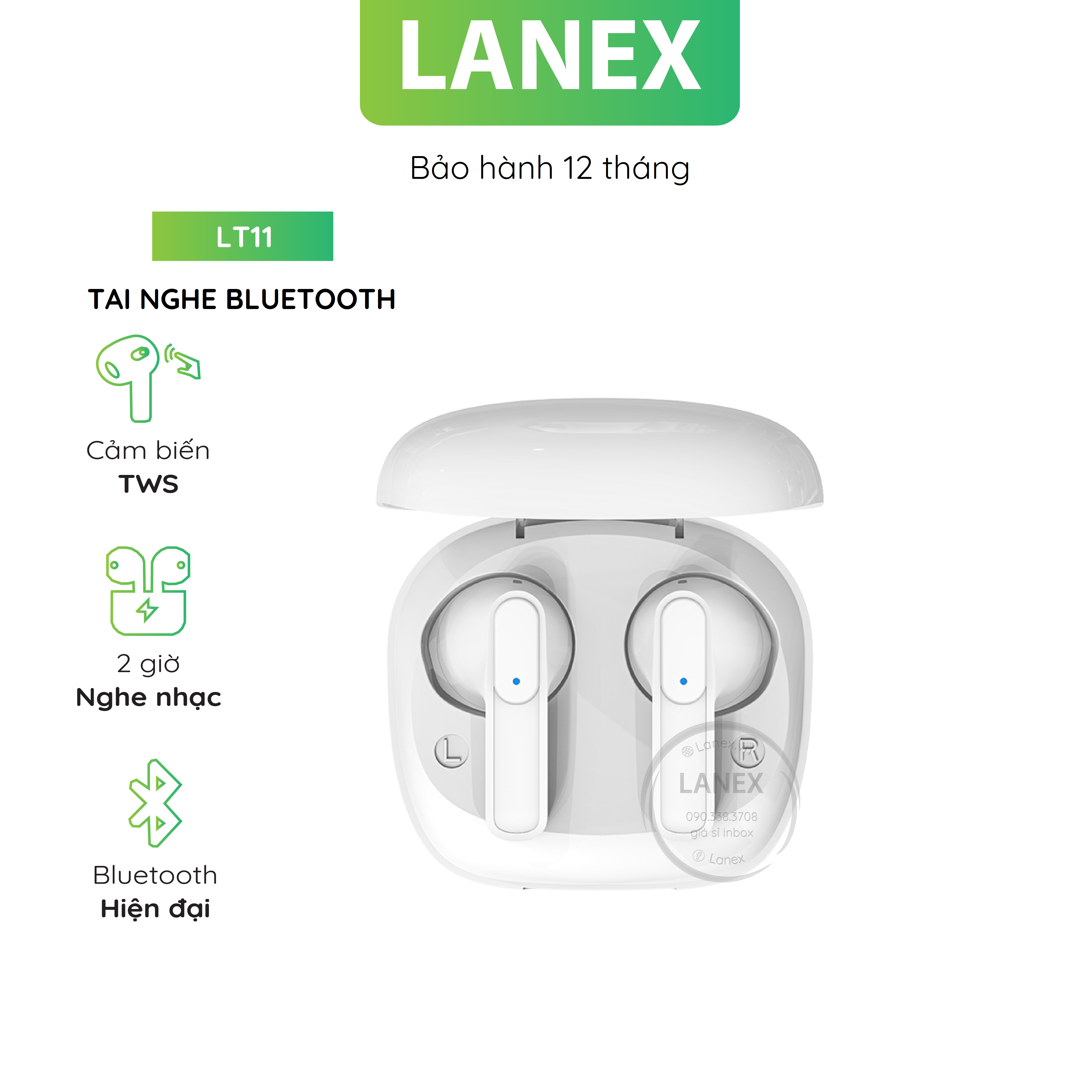 Tai Nghe Bluetooth Lanex Lt11 Cảm Ứng 2 Bên Tws V5.0 Có Mic | Lazada.vn