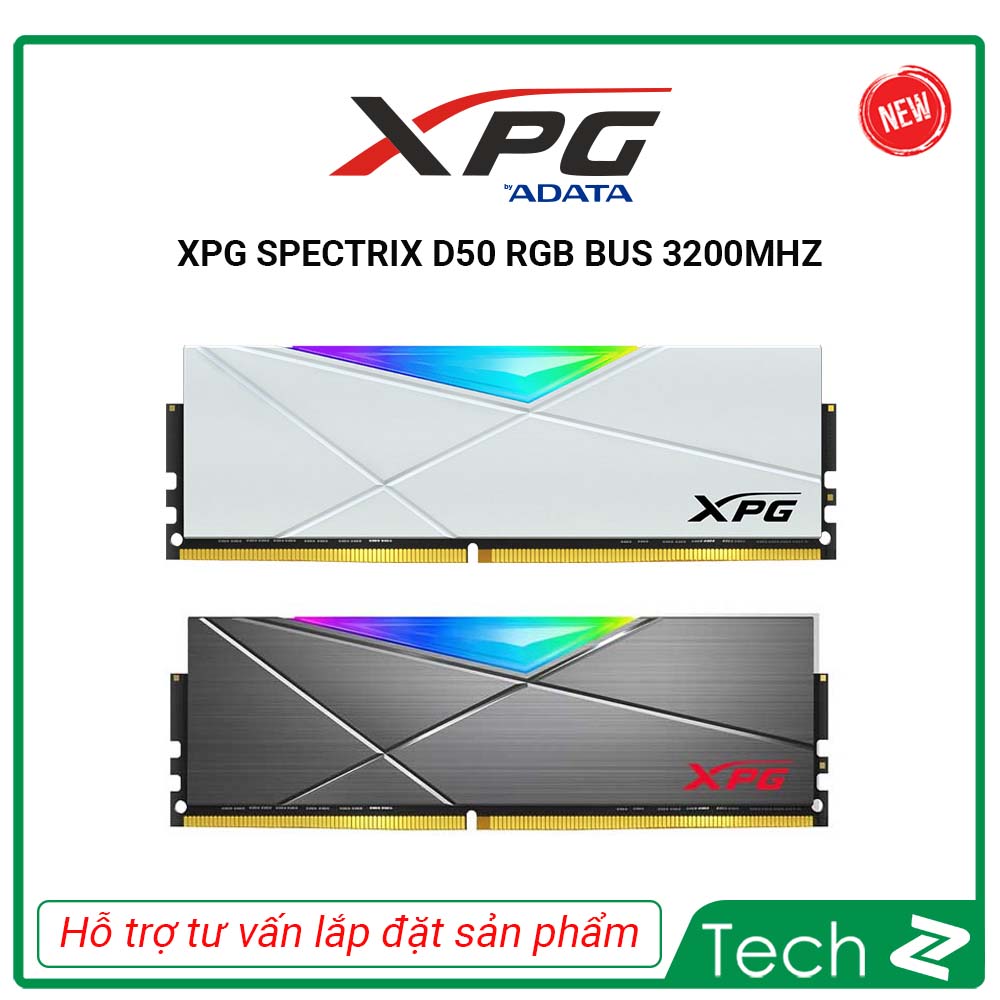 Ram Adata XPG Spectrix D50 RGB 16GB (1x16GB) DDR4 3200Mhz - MixASale
