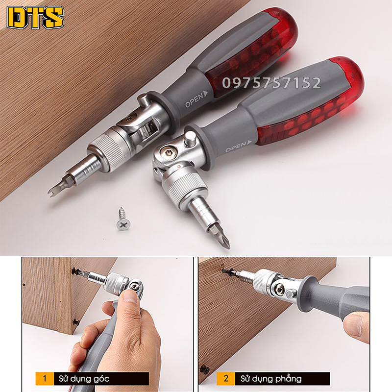 Tua vít đa năng đa góc 180 độ Kapusi, bộ tô vít 10 trong 1 sửa chữa ...