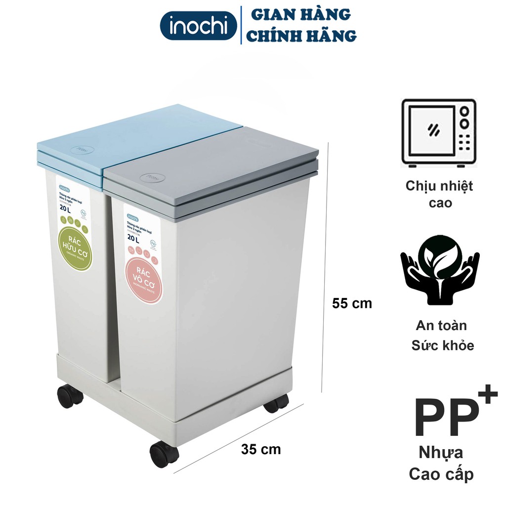 Thùng rác thông minh HIRO INOCHI 2 Ngăn bấm nút tự động mở nắp phân ...