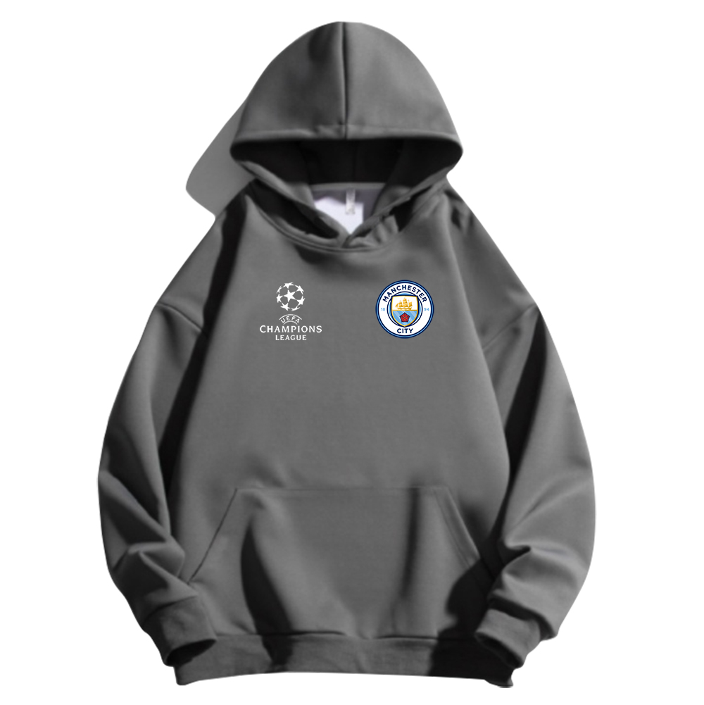 Áo hoodie Manchester City form rộng in logo vải nỉ bông - Áo khoác nỉ ...