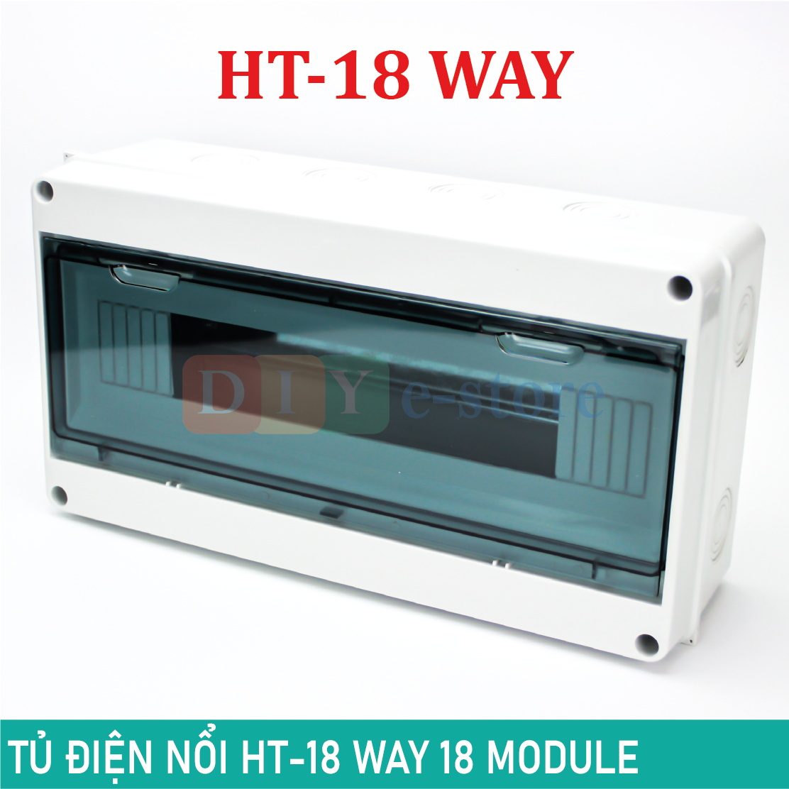 Tủ điện nhựa HT-18 WAY 18 module chống nước; Tủ điện lắp nổi; Vỏ tủ ...