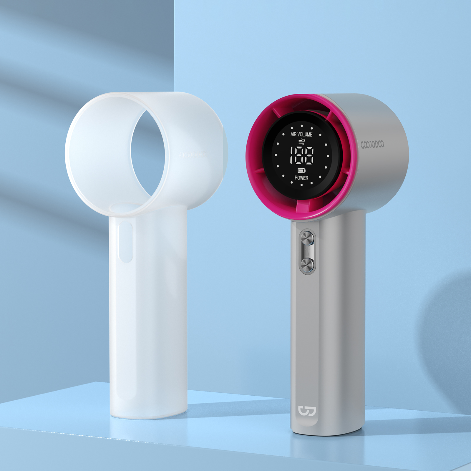 Goojodoq Quạt mini cầm tay siêu mạnh, quạt tích điện mini 4000 mAh ...