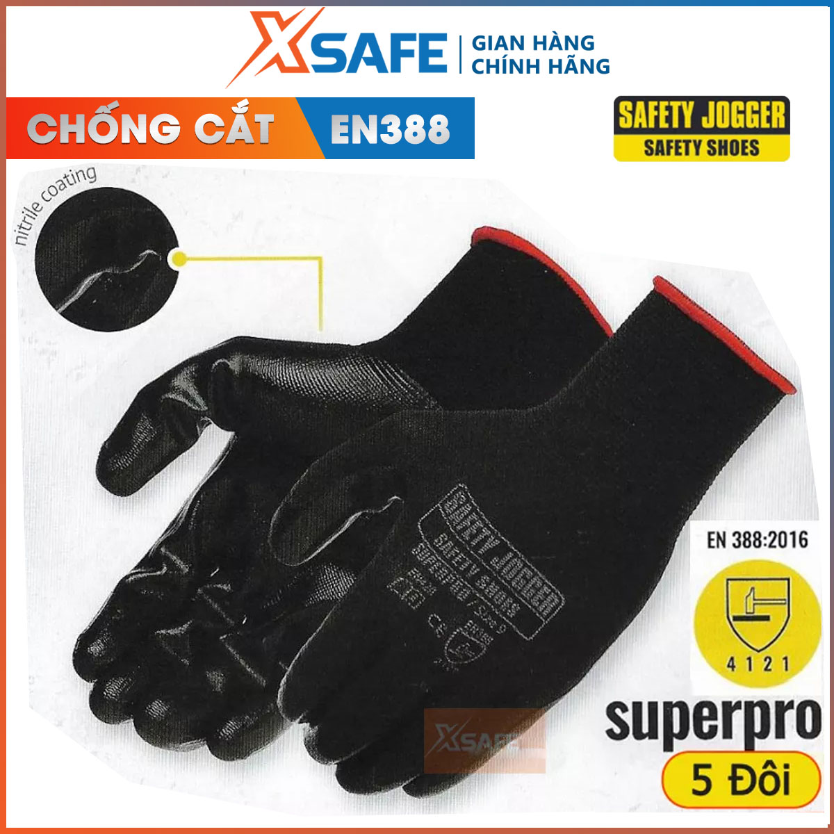 Găng tay chống dầu Jogger Superpro - phủ nitrile bao tay bảo hộ tăng độ ...