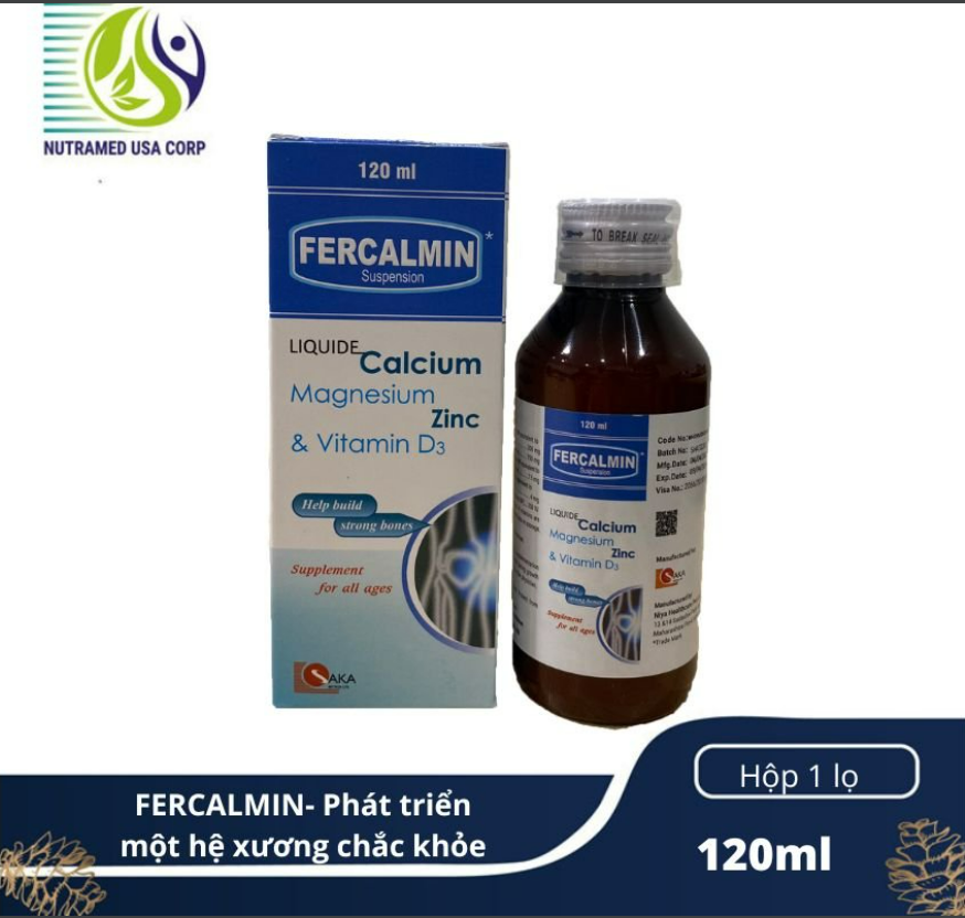 FERCALMIN SUSPENSION [Hộp 120ml] - Hỗ trợ bổ sung canxi cho bé - Hãng ...