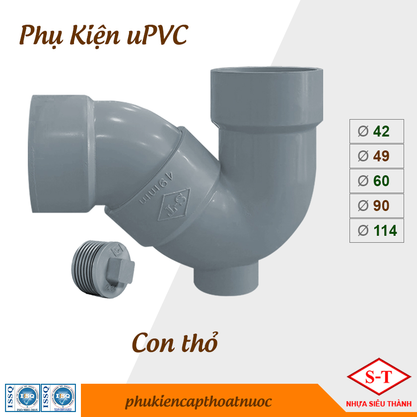 Con Thỏ - Si Phong PVC phi 42, 49, 60, 90, 114 phụ kiện nhựa ST, Con ...