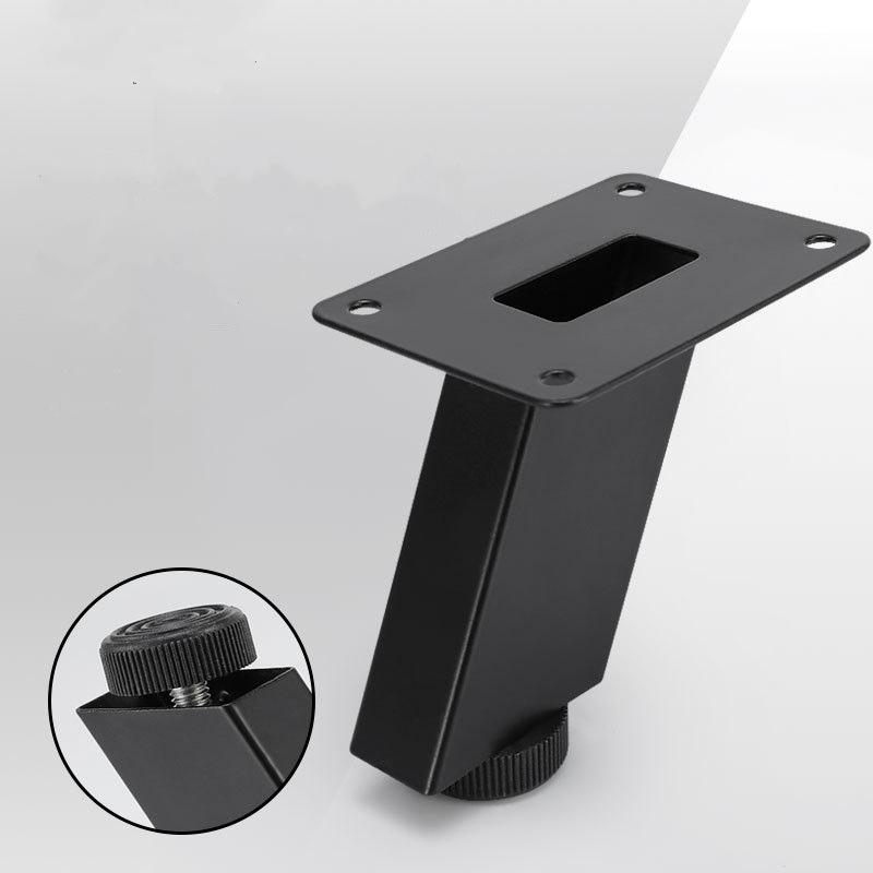 Adjustable Height Furniture Legs Cabinet Table Legs Black Metal Oblique ...