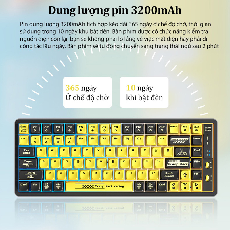 Bàn Phím Cơ Hotswap LANGTU LT-L9 Layout 85 Phím Không Dây Led RGB ...