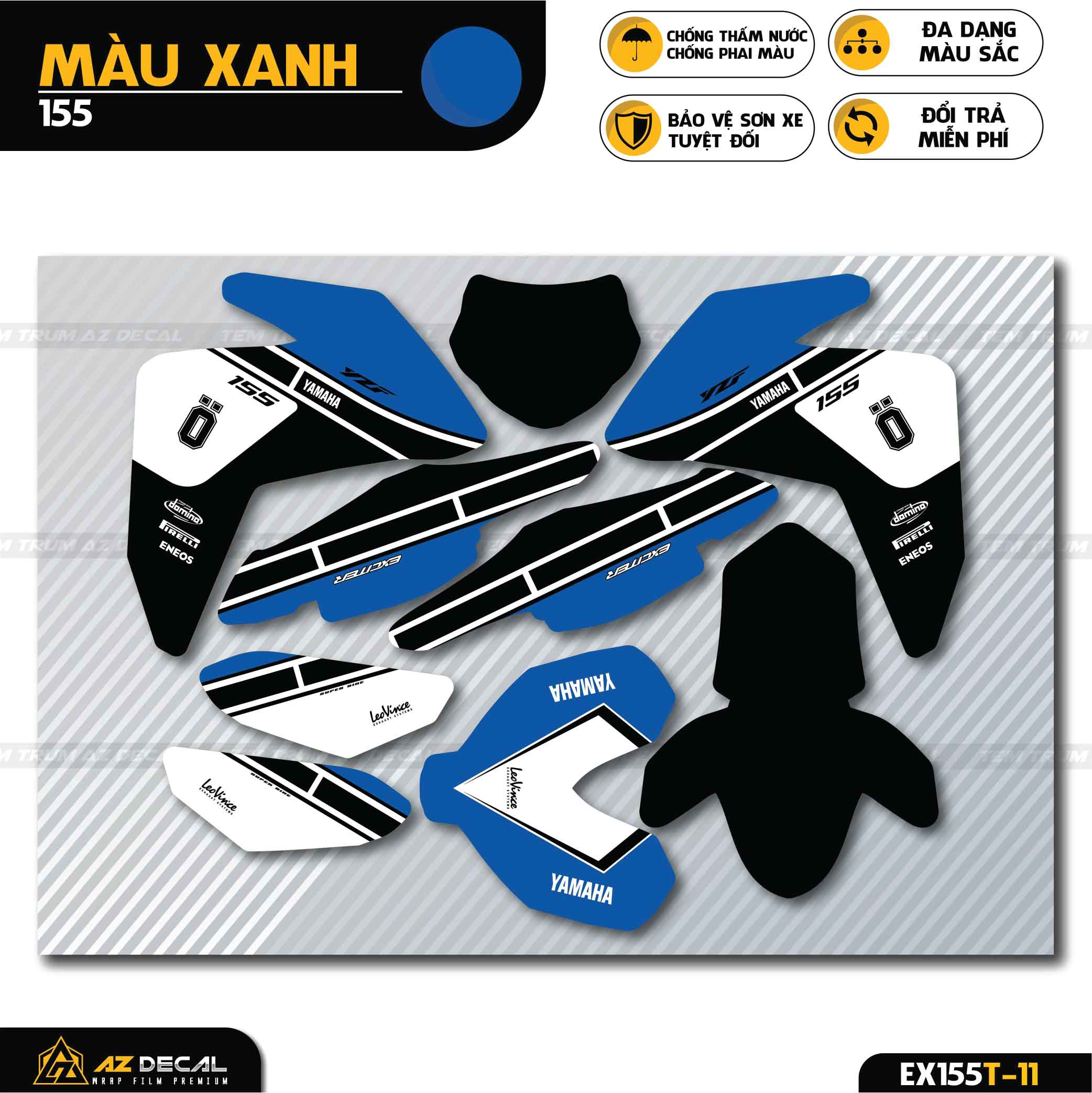 Tem Trùm Exciter 155 Phong Cách 60th Anniversary EX155T-11 Decal Dán Xe ...