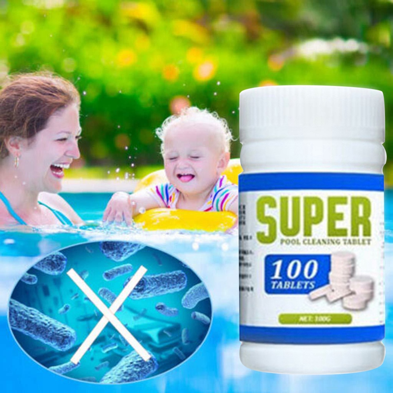 100Pcs/Box Pool Cleaning Effervescent Chlorine Tablets Cage ...