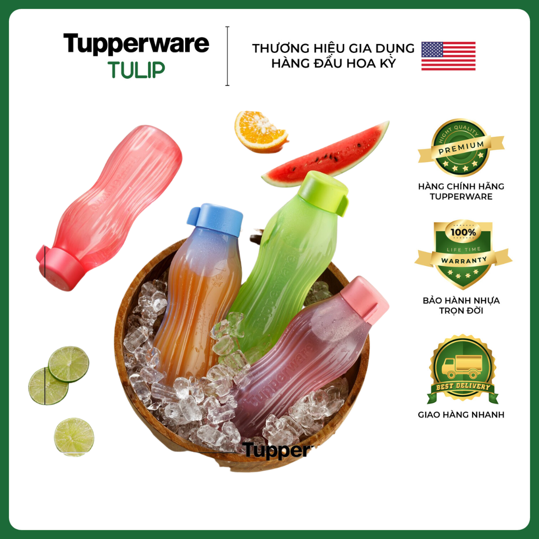 BÌNH NƯỚC ECO BOTTLE FREEZERABLE 880ML TUPPERWARE (4 màu) CHÍNH HÃNG 100% | Lazada.vn