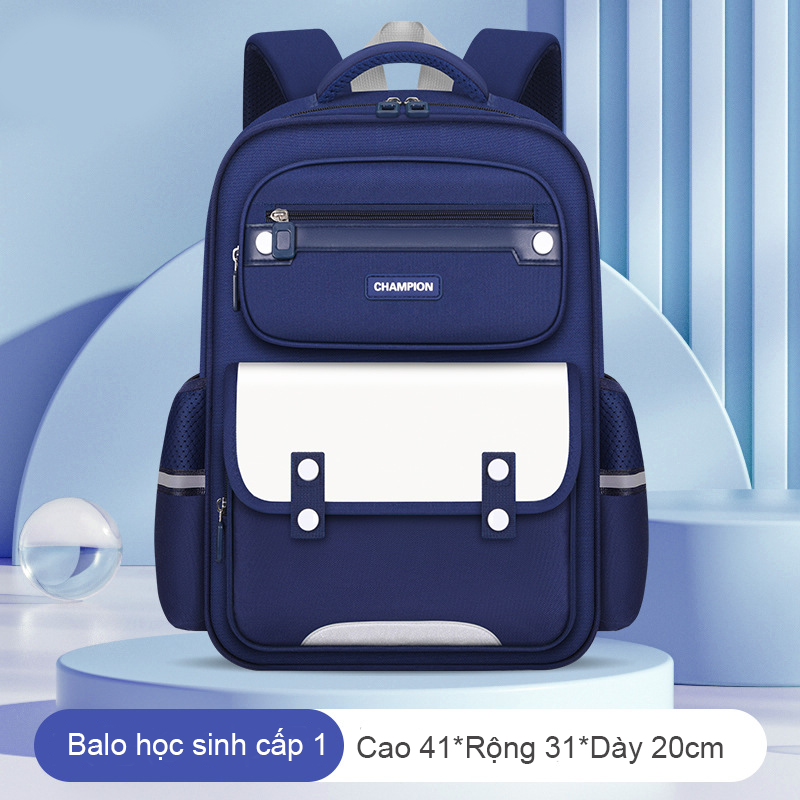 Balo học sinh cấp 1 và 2 siêu nhẹ chống gù chống nước cao cấp phong cách châu âu size 41cm ...