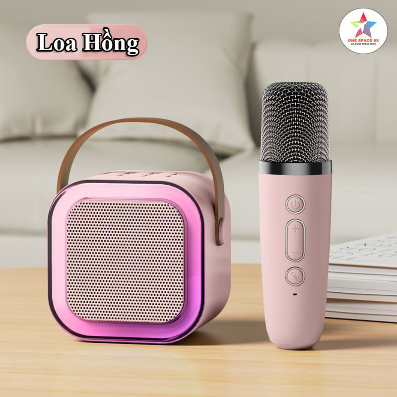loa bluetooth hát karaoke mini Kèm 2 Míc Không Dây, Thiết Kế Nhỏ Gọn, Bass Mạnh, Âm Thanh Vòm ...