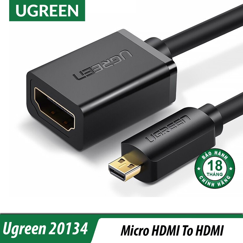 Cáp chuyển đổi micro HDMI to HDMI âm dài 20cm Ugreen 20134 Chính Hãng ...
