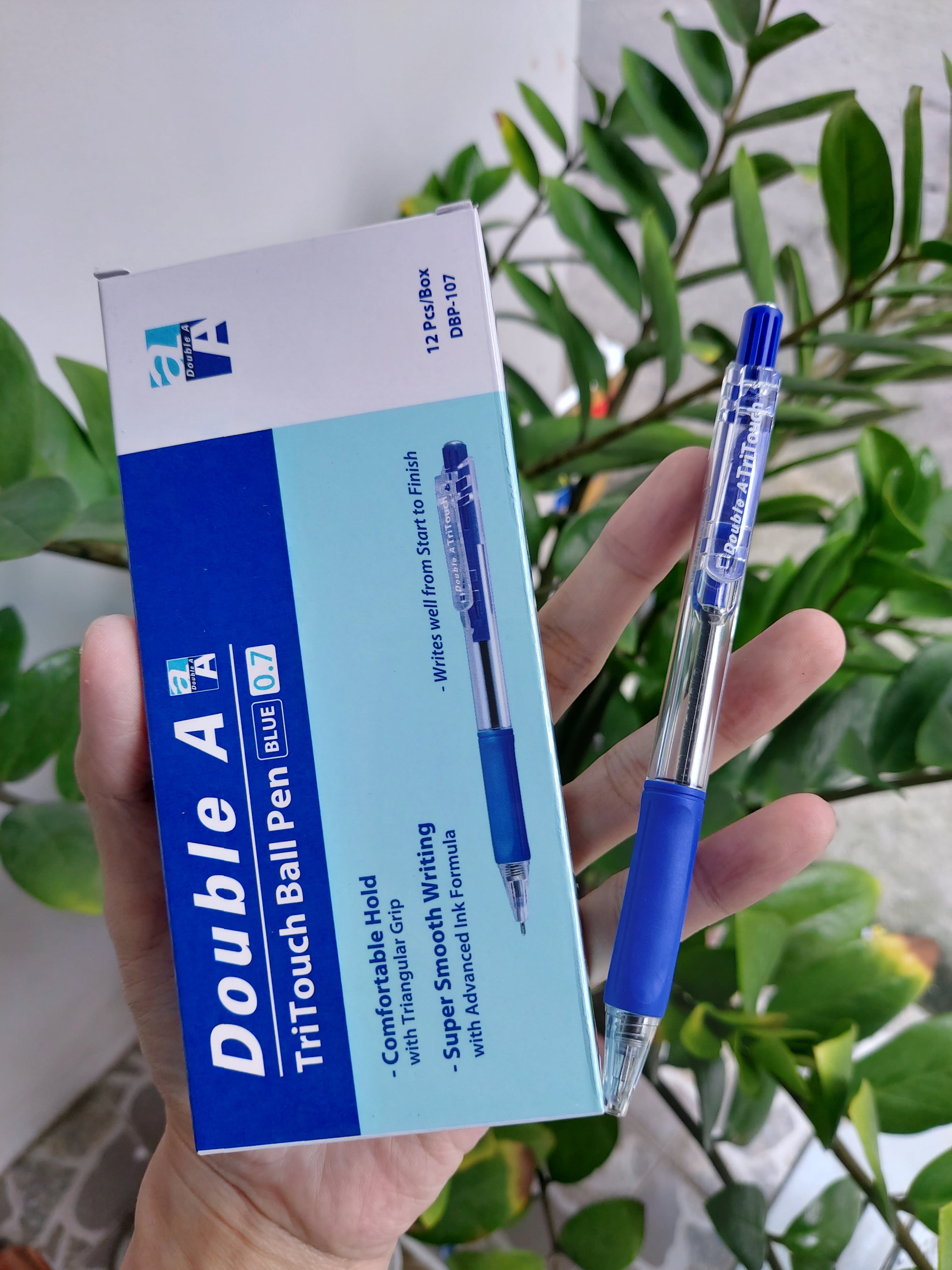 Hôp 12 cây Bút bi Double A Tritouch 0.7mm chính hãng Double A, nét đậm ...