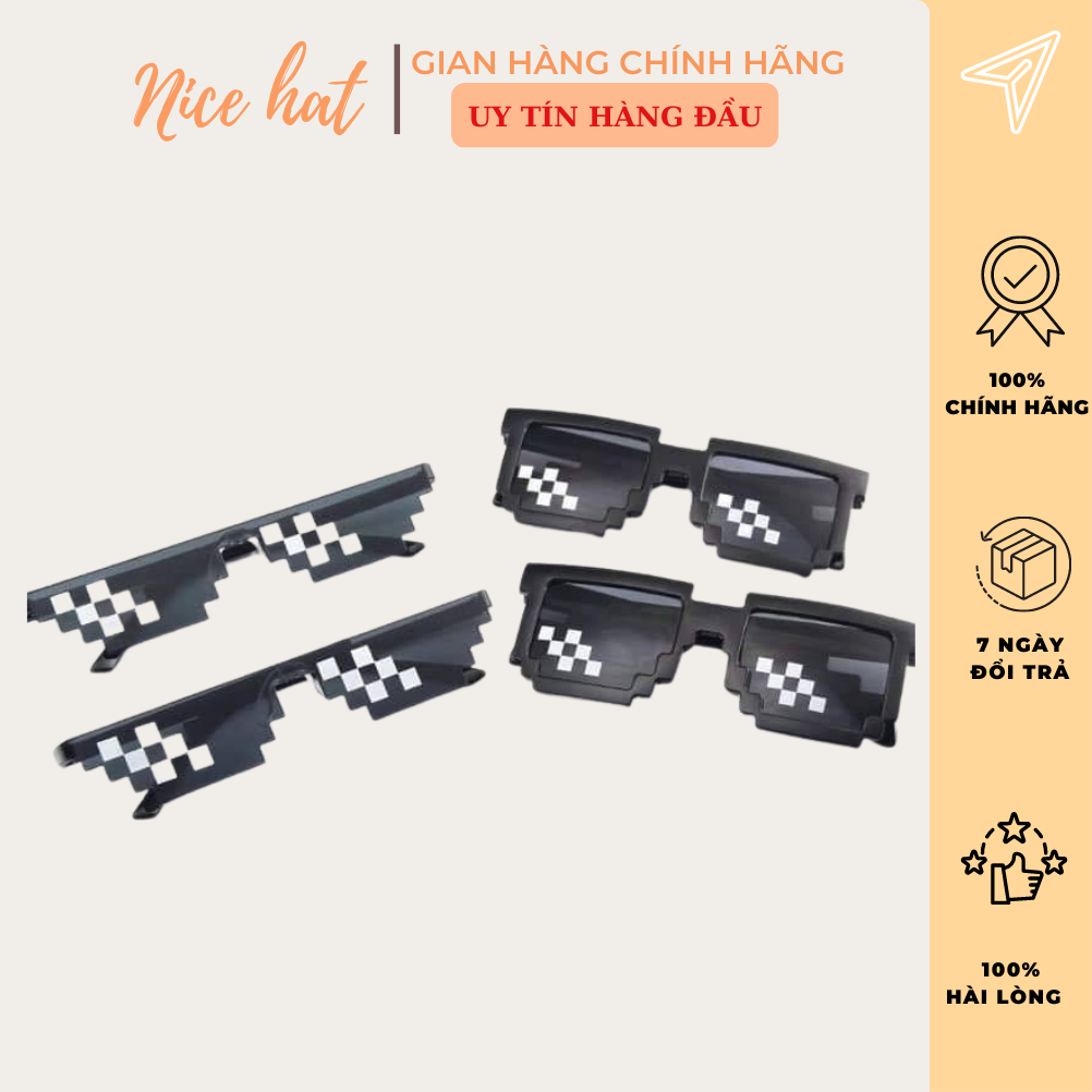 Kính Thuglife 6 Chấm MINECRAFT - Thug Life Nhiều Màu Sắc - MixASale