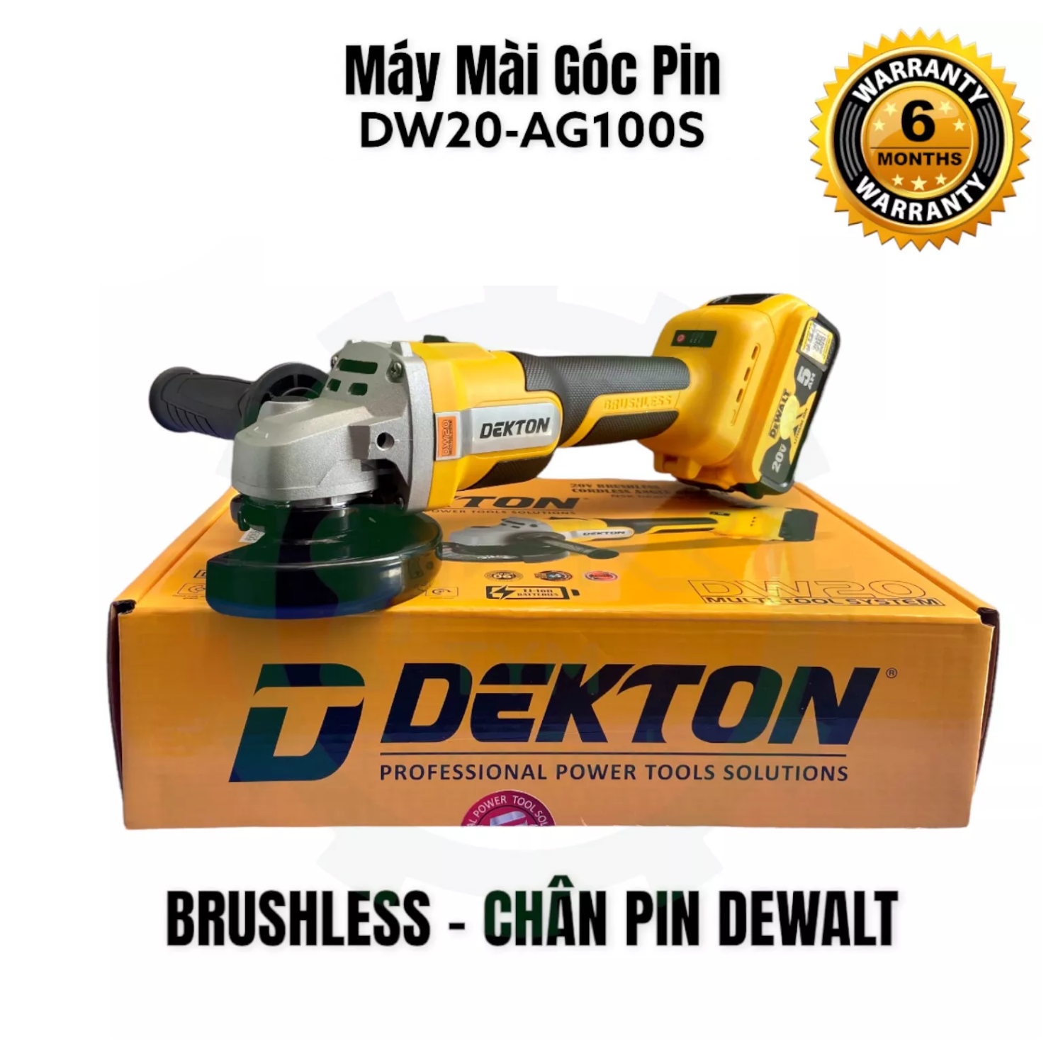 Máy Mài Gốc Dekton Dw20 Ag100s Dùng Pin Chân Pin Dewalt Nhỏ Gọn Nhẹ Siêu