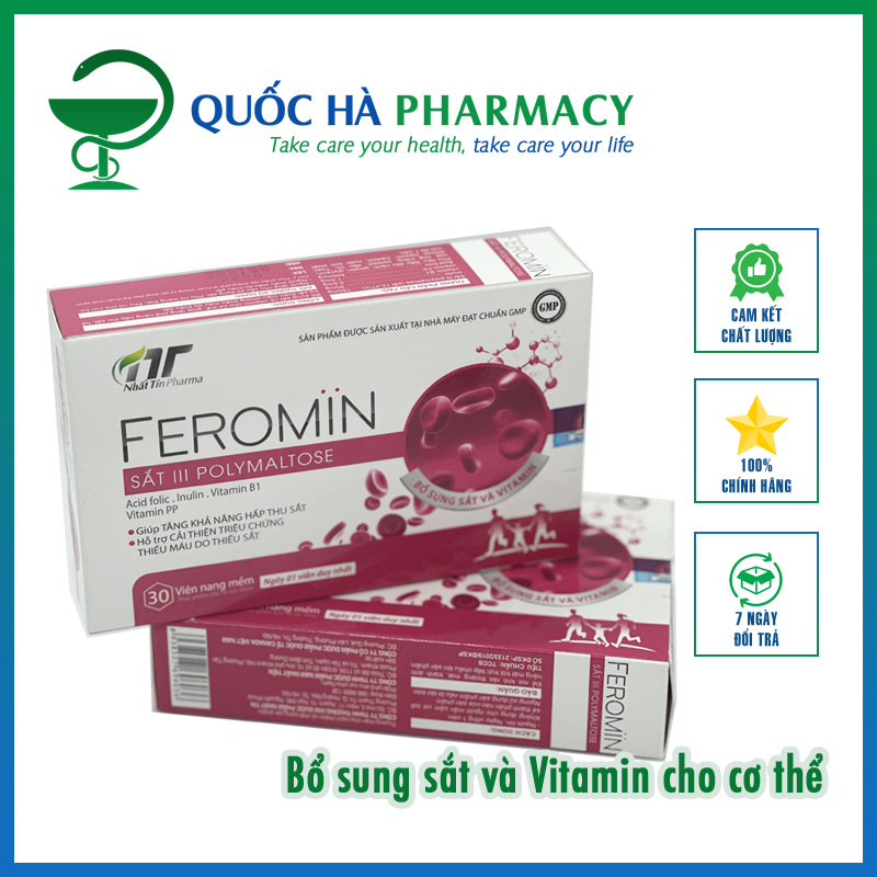 Viên uống FEROMIN Săt III Polymaltose bổ sung sắt và vitamin- Quốc Hà ...