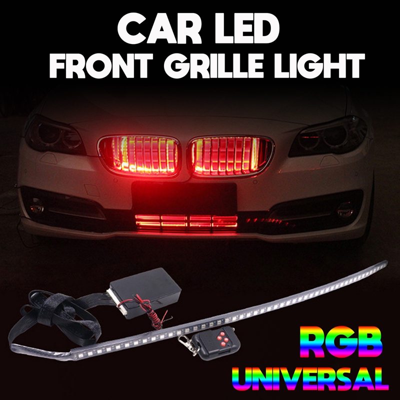 Universal Car Front Bumper Intake Grille LED Strip Light 7 Color RGB ...