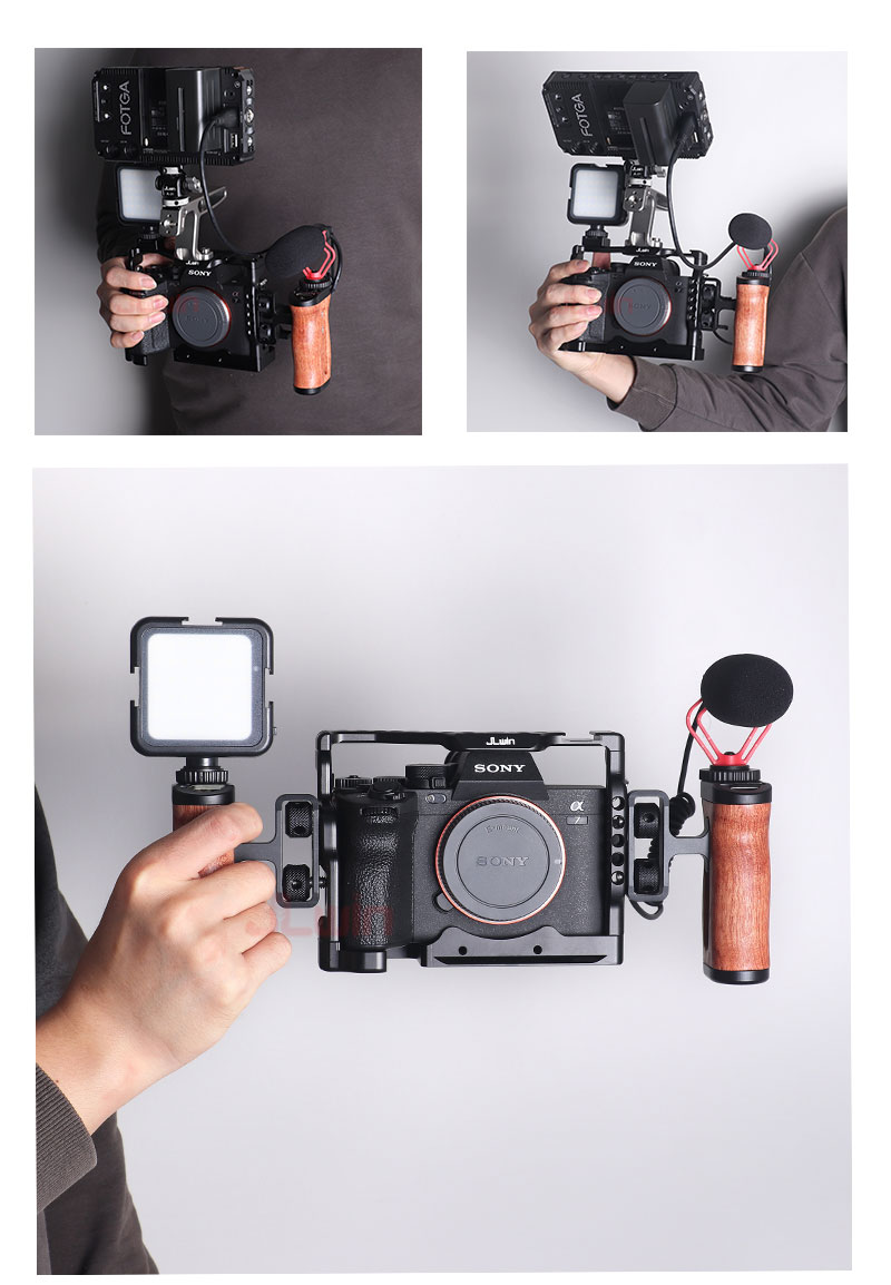 Tay cầm báng gỗ JLWin Tay nắm cage rig rigcage khung máy ảnh quay video ...