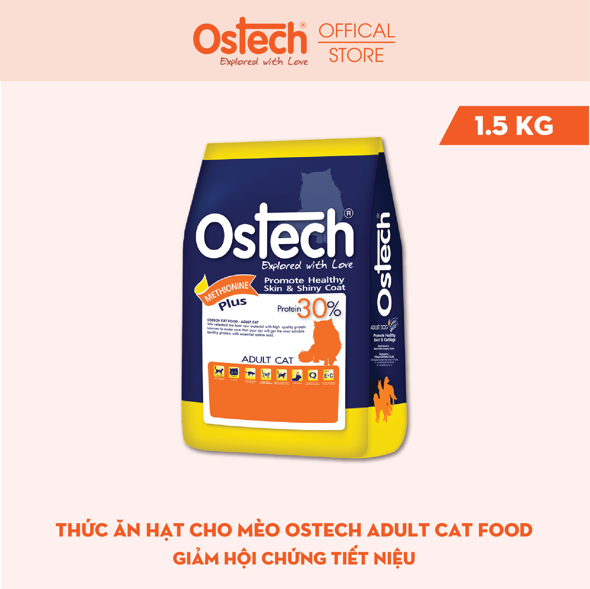 Thức ăn hạt giảm hội chứng tiết niệu cho mèo Ostech Adult Cat Food, Gói ...