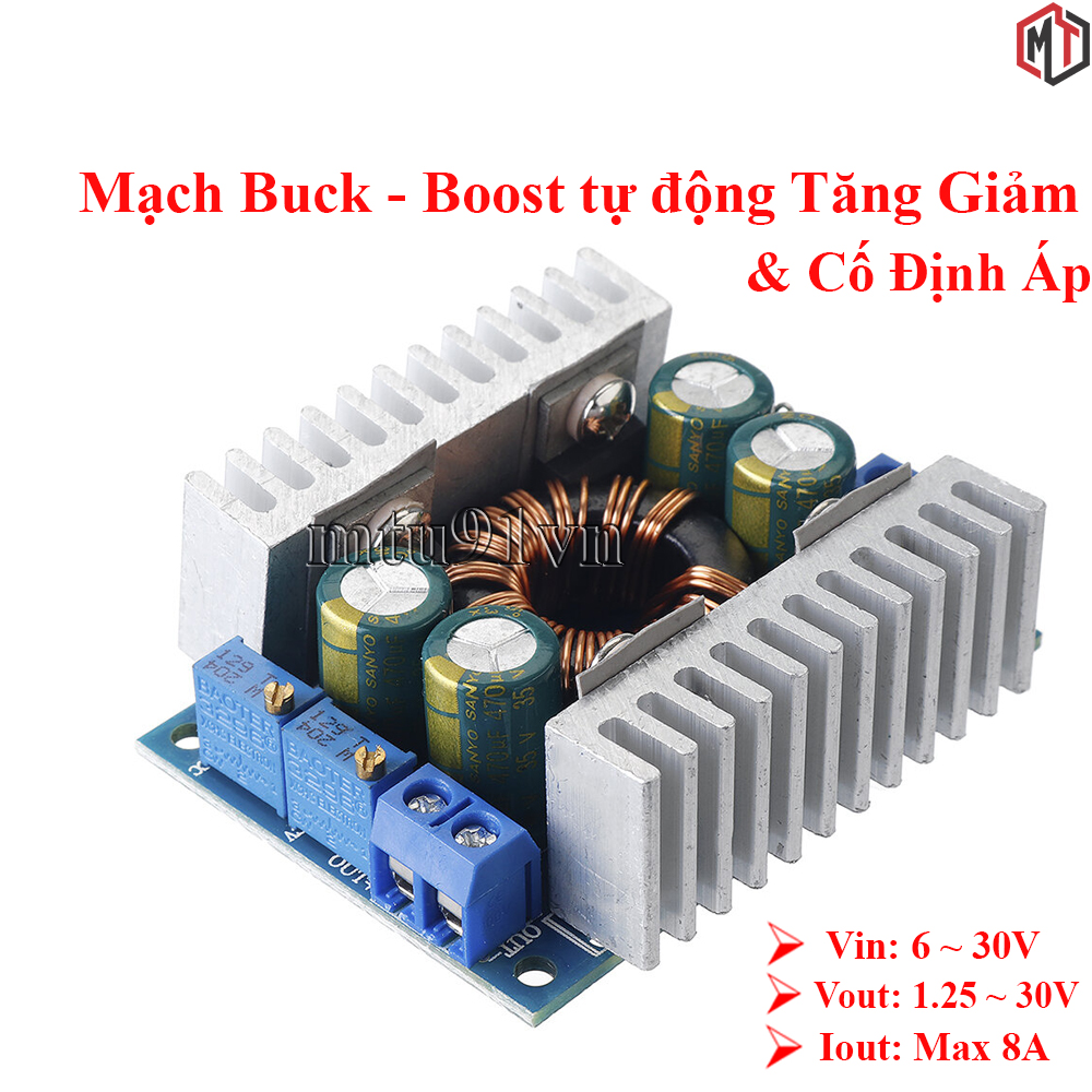 Mạch Buck - Boost tự động Tăng Giảm - Cố Định áp DC-DC 6-30V ra 1.25 ...