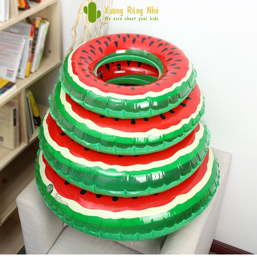 Phao Bơi Tròn Họa Tiết Quả Dưa Hấu Phao Bơi Nhiều Kích Thước Khác Nhau Phù Hợp Cho Trẻ Em Và
