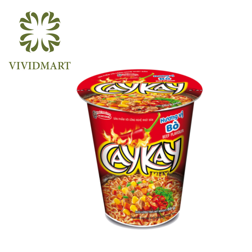 [LY LẺ] - ACECOOK - Mì ly Caykay 2 vị: KayCay hương vị bò và Kaykay ...