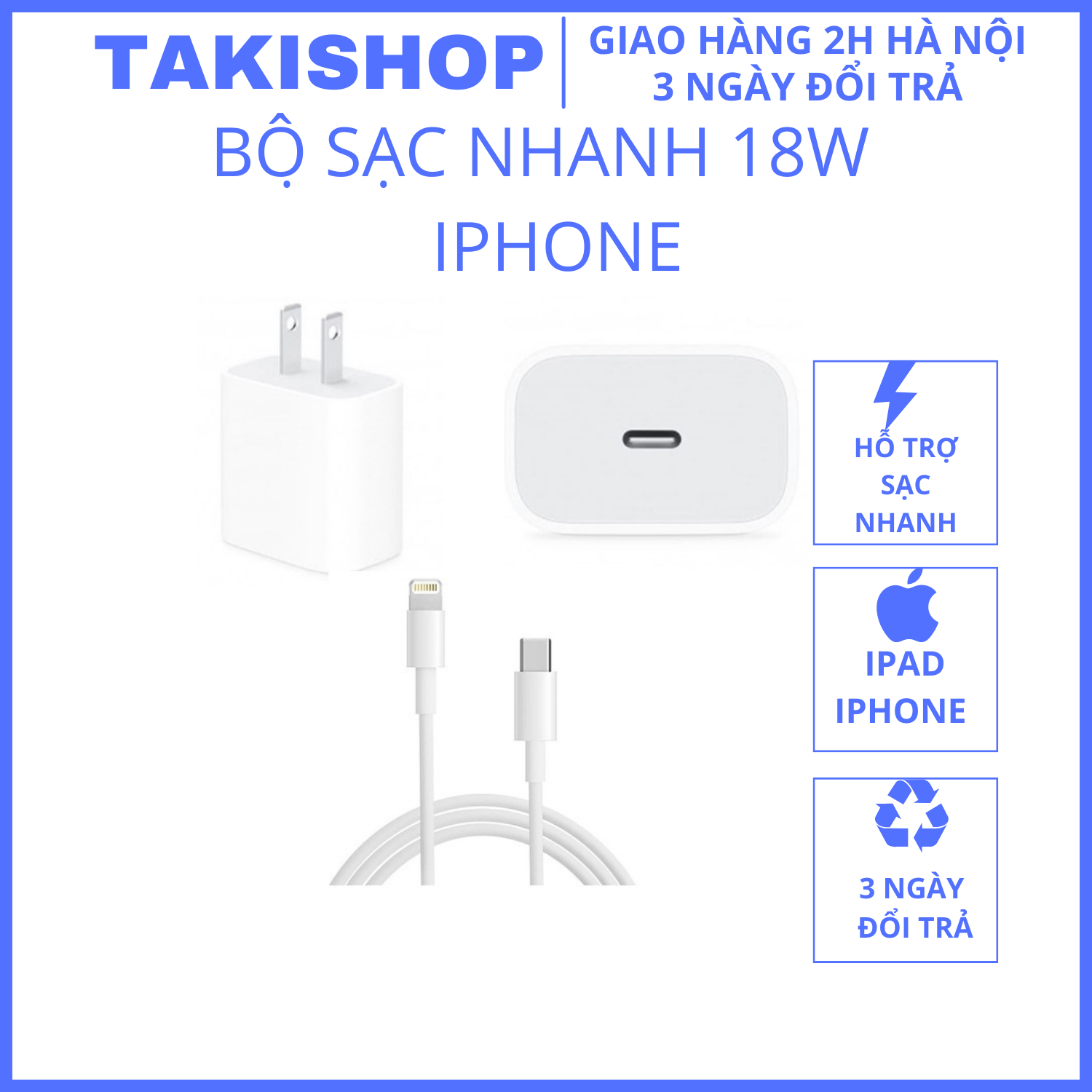 Bộ Sạc Nhanh Iphone Pd 18W 20W Cho Ip 6 7, 8, X, Xs, Xsmax, 11, 11Pro ...