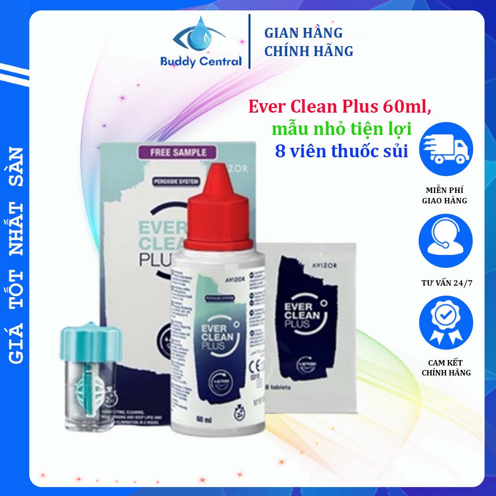 Dung dịch khử trùng và diệt khuẩn lens kính áp tròng Avizor Ever Clean ...