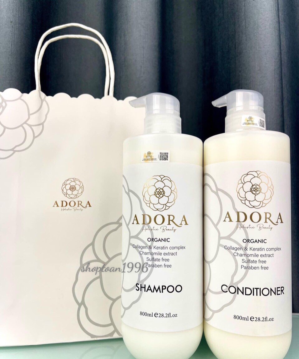 Dầu gội xả ADORA ORGANIC 800ml - phục hồi, chống rụng kích mọc tóc nuôi ...