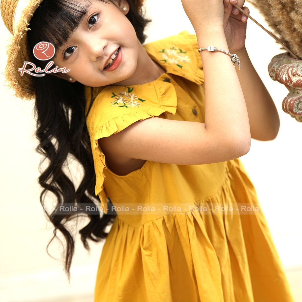 Váy bé gái thêu hoa ROLIA chất thô Hàn sát nách mặc xinh và mát cho ngày hè V134 - MixASale