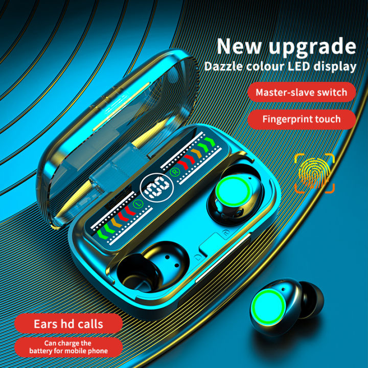 Tai nghe Bluetooth M100 Pro bản Vip V5.3 pin 5h mẫu tai nghe bluetooth gaming có mic không dây ...