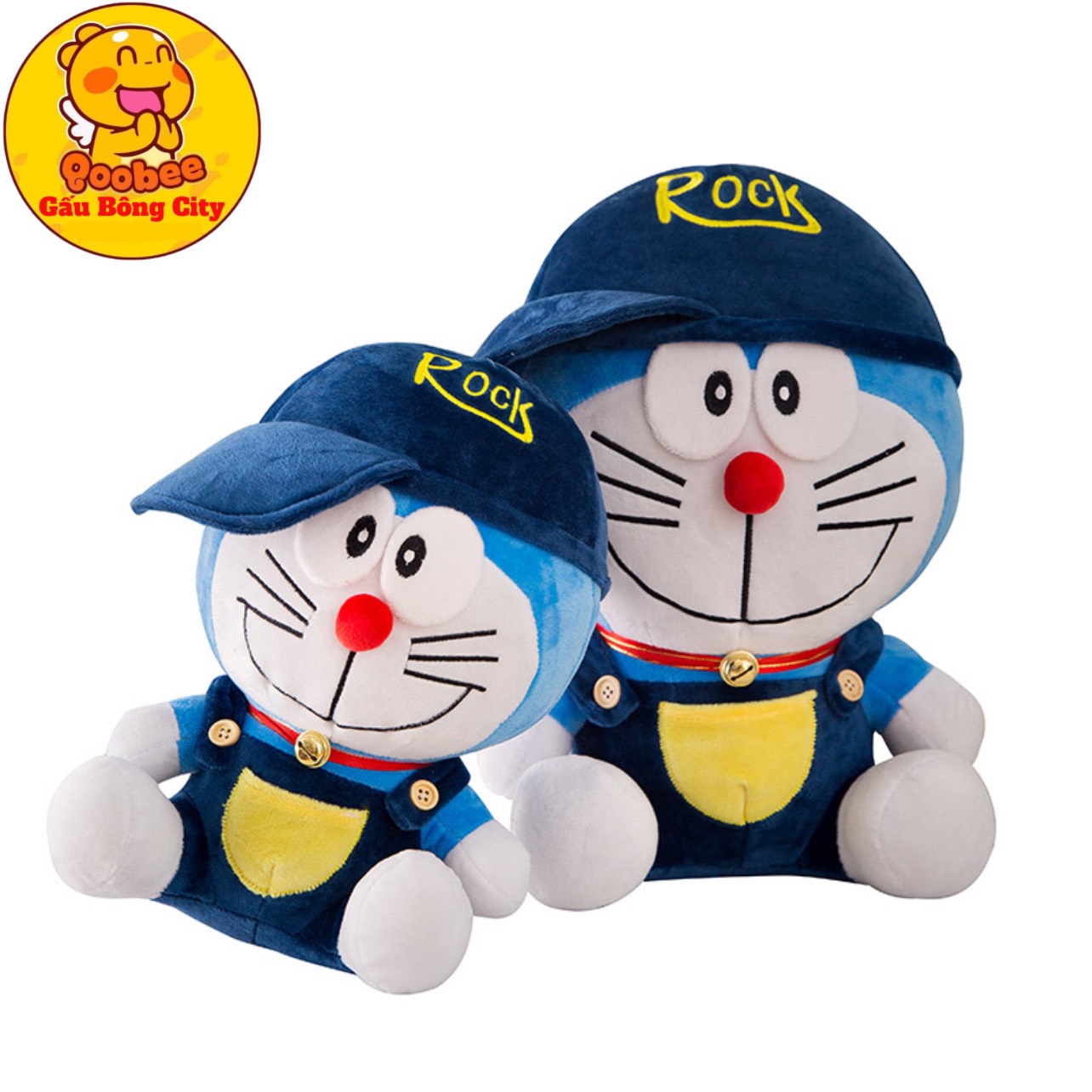 Gấu Bông Mèo Doraemon Đô rê mon Đôrêmon Đội Mũ Rock Cao Cấp Gấu Bông ...