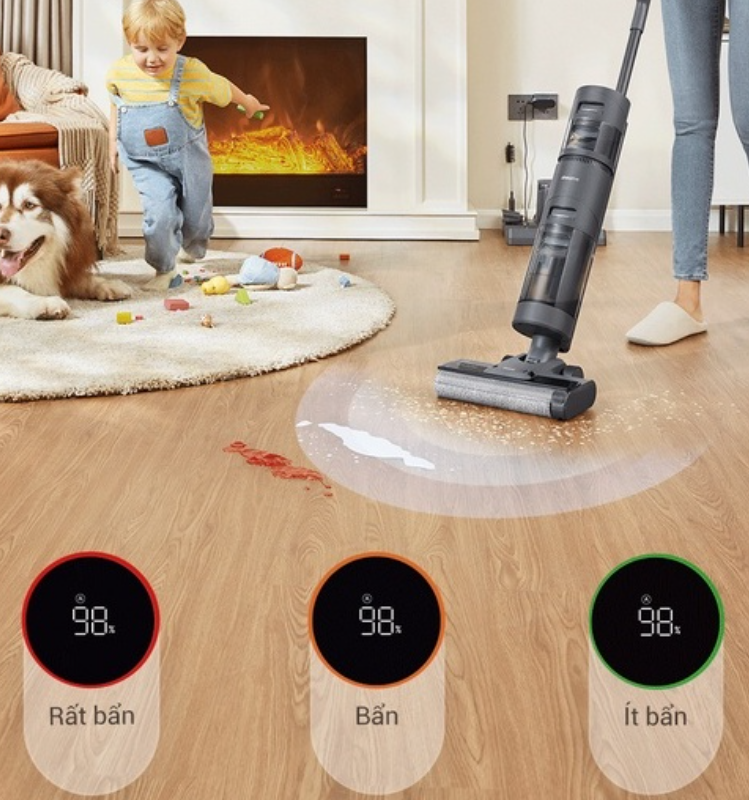 Máy Lau Sàn Hút Bụi Thông Minh Không Dây Cầm Tay Dreame H12 H12 Core H12S AE - Lực hút 10.000 PA ...