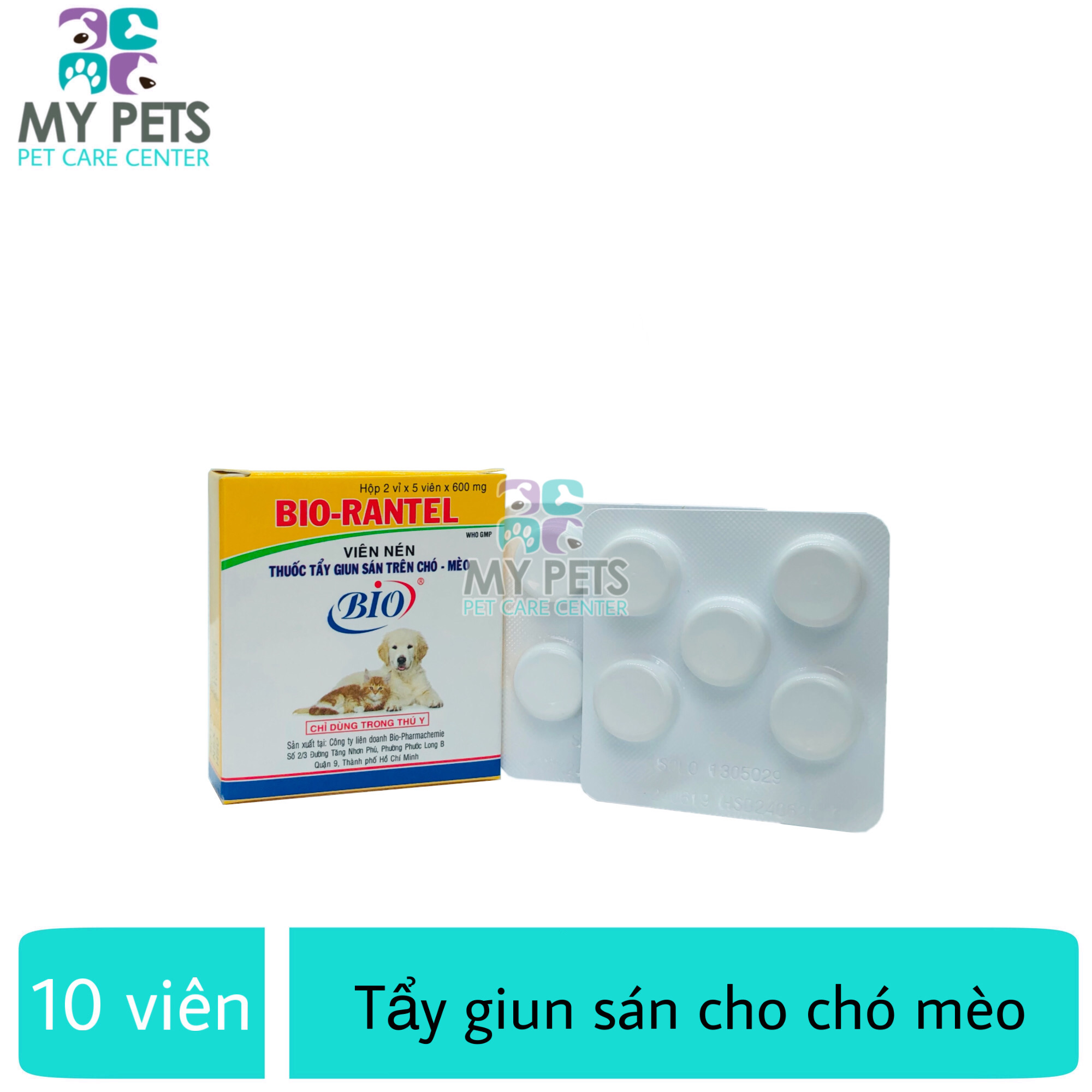 Thuốc trị giun sán trên chó mèo - Bio - Rantel (Hộp 10 viên) | Lazada.vn