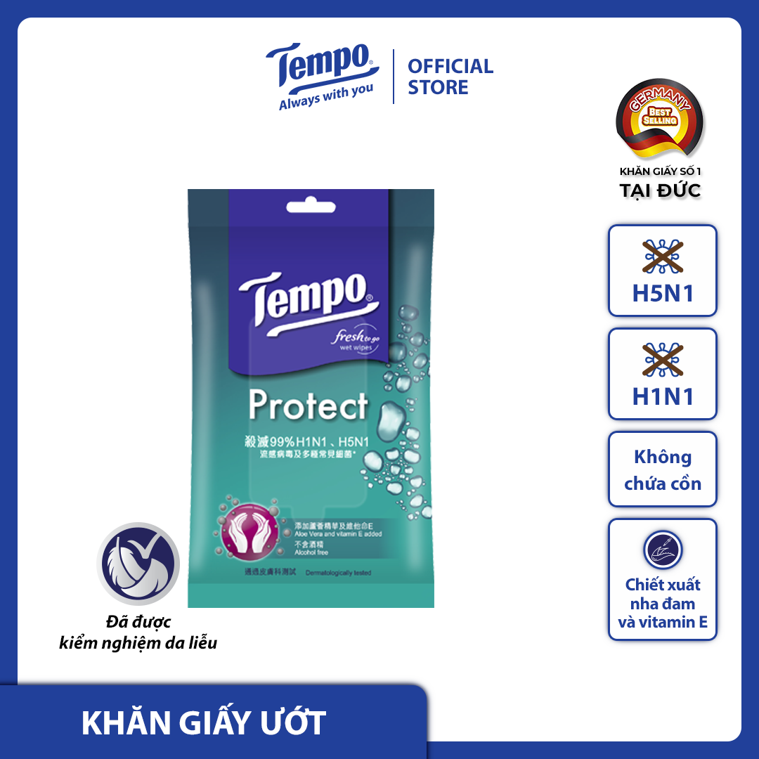 Khăn giấy ướt Mini Tempo Protect Ngăn Ngừa Vi Khuẩn cao cấp - Diệt ...