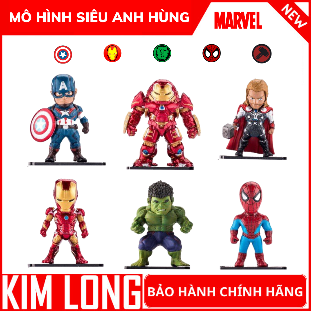 Bộ Sưu Tập Mô Hình Nhân Vật Siêu Anh Hùng Marvel- Bộ 6 Nhân Vật Avenger ...